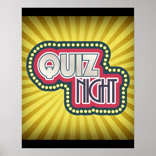 Quiz Night Trivia Party Poster | Zazzle.co.uk