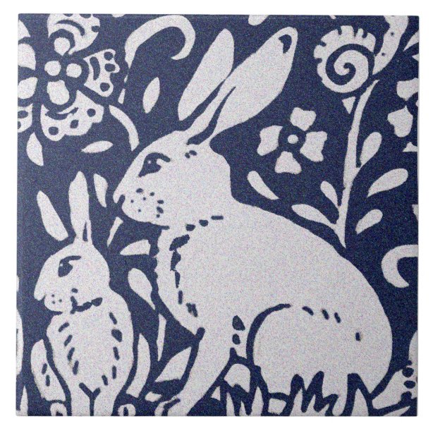 Blue Rabbit Decorative Ceramic Tiles | Zazzle.co.uk