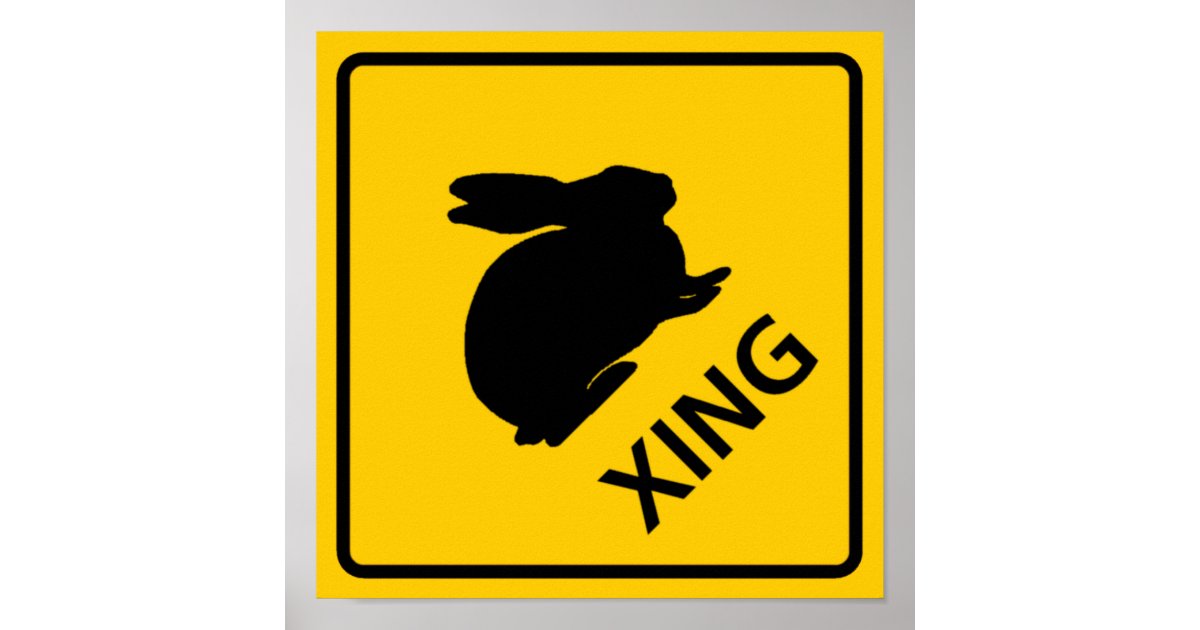 Rabbit Crossing Highway Sign | Zazzle