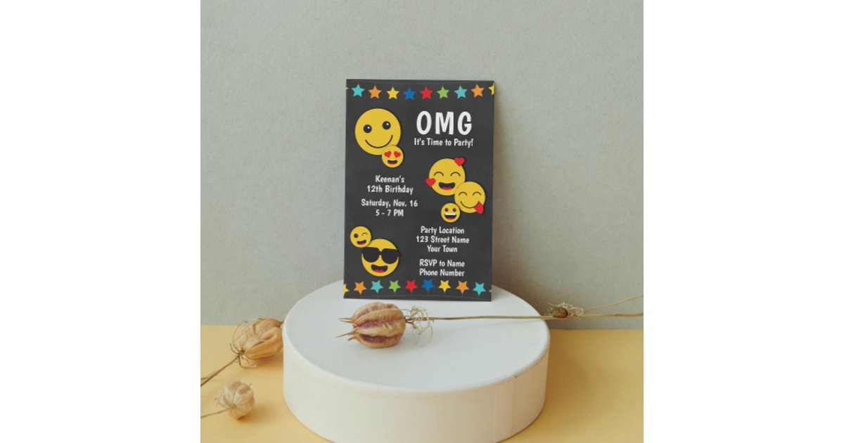 Rad Emoji Birthday Party Invitation | Zazzle