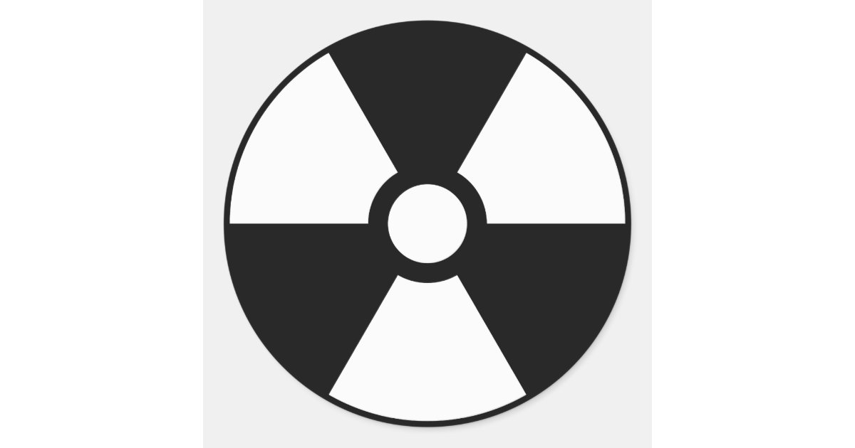 Radiation Trefoil Sign Symbol Warning Sign Symbol Classic Round Sticker ...