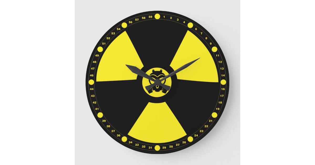 Radioactive Symbol Large Clock | Zazzle