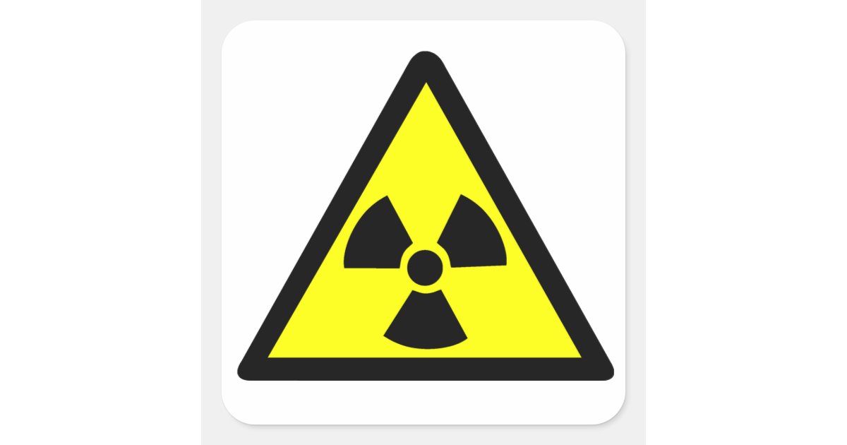 Radioactive Symbol Square Sticker | Zazzle