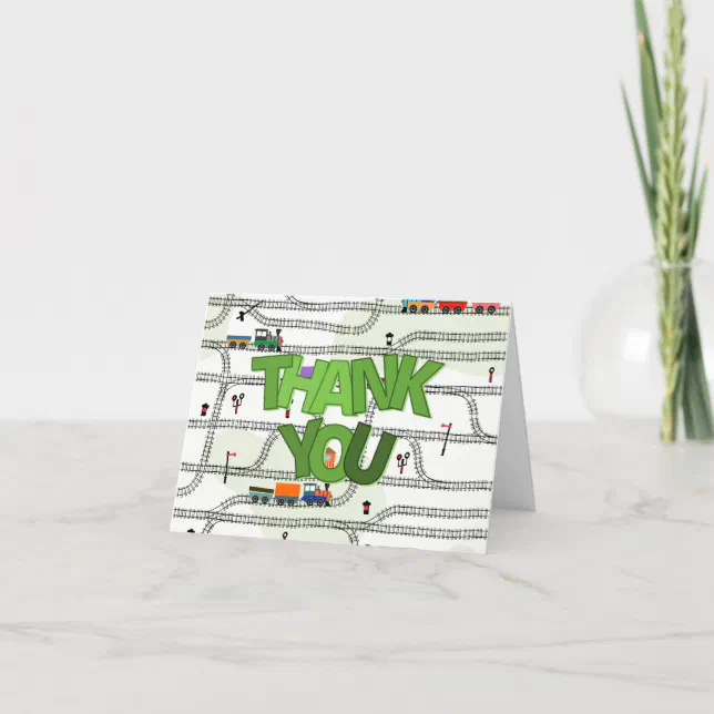 Railway Kids Trains & Tracks Thank You Card | Zazzle