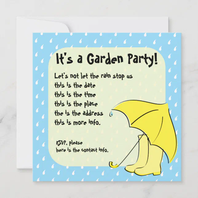 Rain Umbrella Invitation | Zazzle
