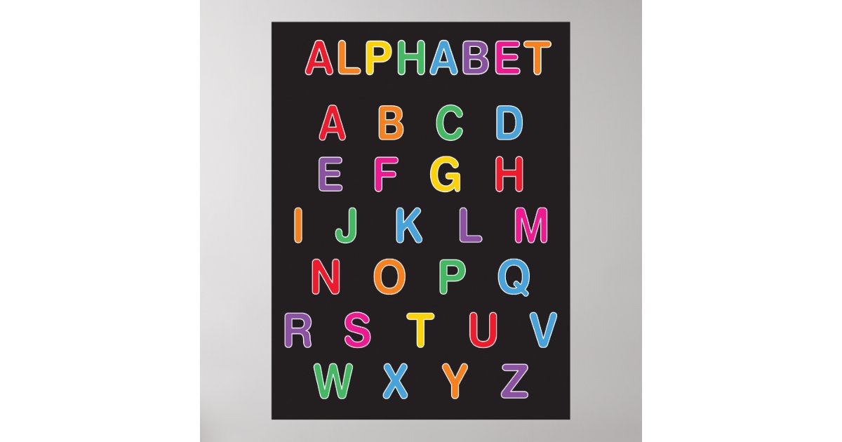 Rainbow Alphabet Classroom Poster | Zazzle