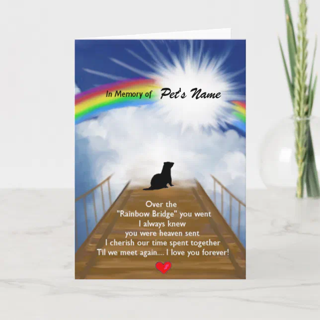 Rainbow Bridge Memorial Poem for Ferrets Card | Zazzle