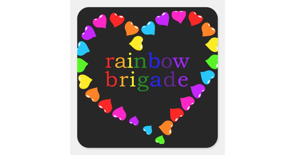 Rainbow Brigade dark Square Sticker | Zazzle