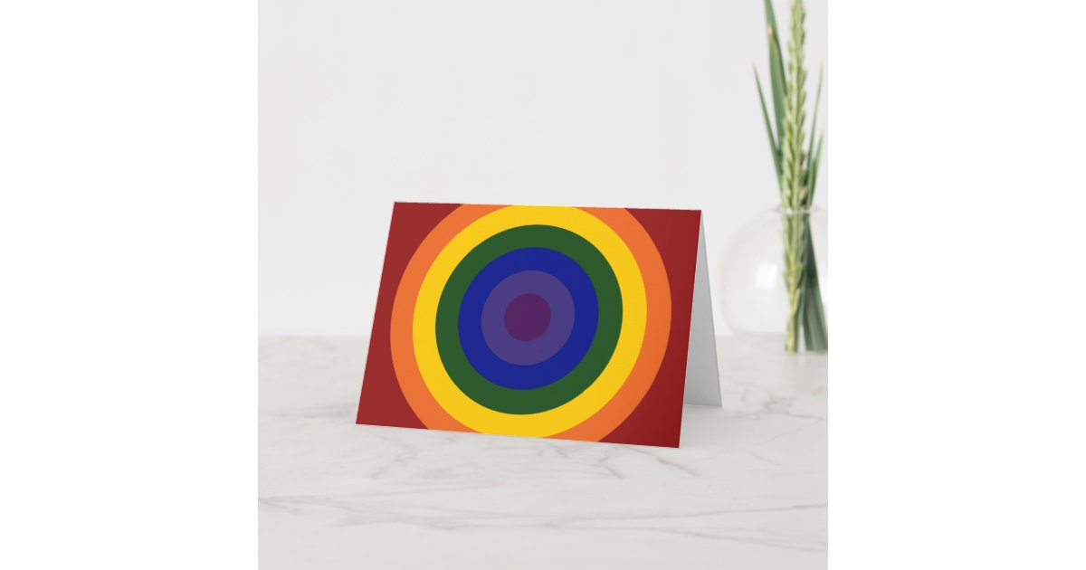 Rainbow Bullseye Birthday Card | Zazzle