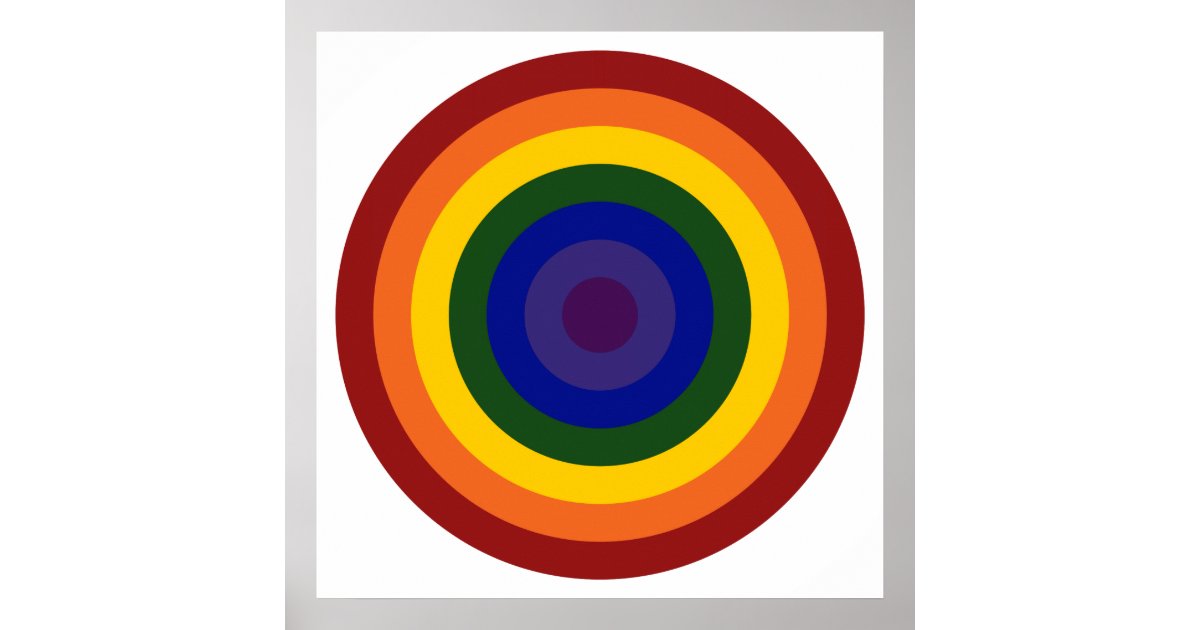 Rainbow Bullseye Poster | Zazzle