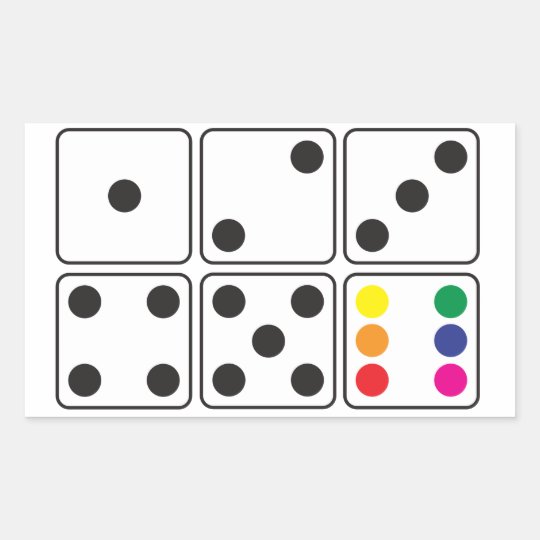Rainbow Dice Sticker | Zazzle.co.uk