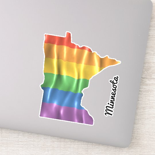 Rainbow Flag Minnesota MN State Outline | Zazzle.co.uk