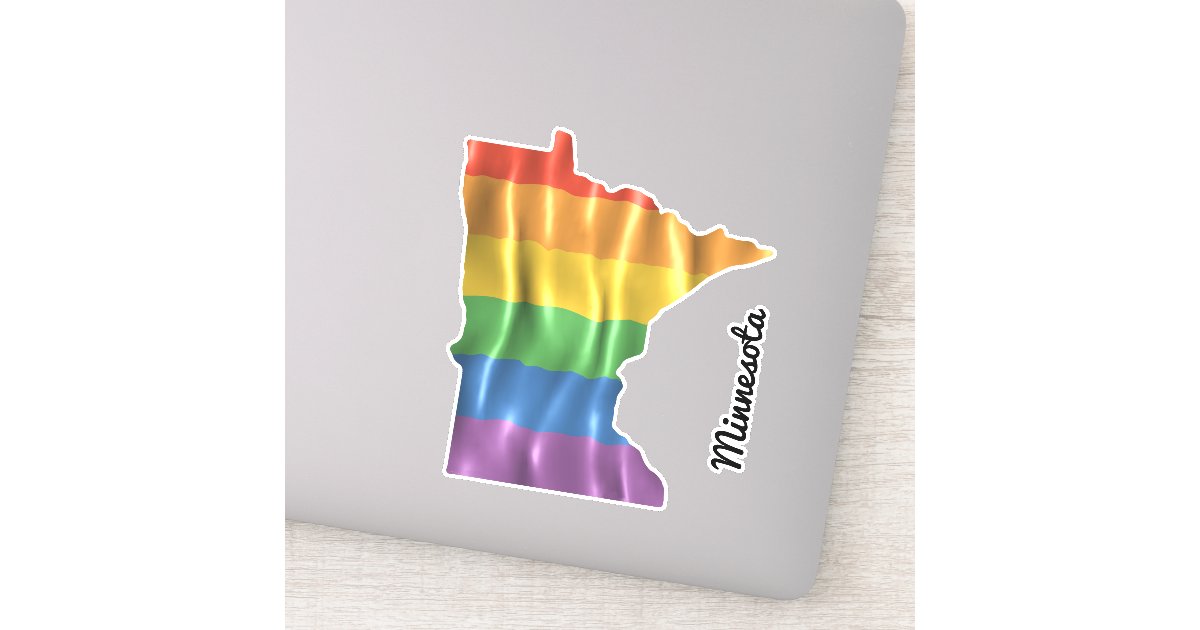 Rainbow Flag Minnesota MN State Outline | Zazzle