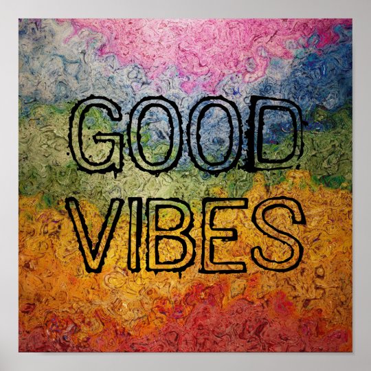 Rainbow Good Vibes Poster | Zazzle.co.uk