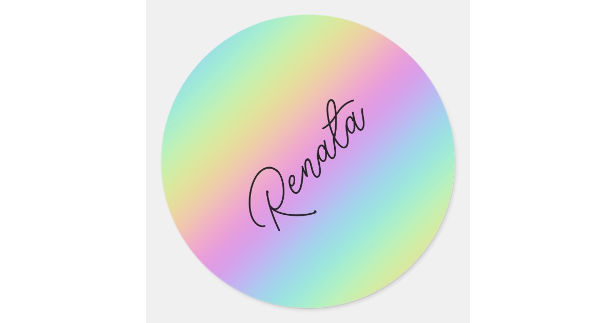 Rainbow Gradient Classic Round Sticker | Zazzle
