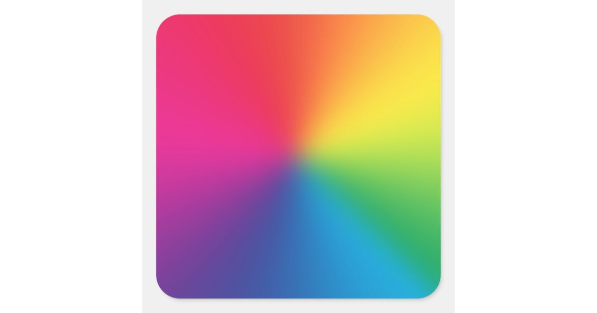 Rainbow Gradient Customised Template - Rainbows Square Sticker | Zazzle