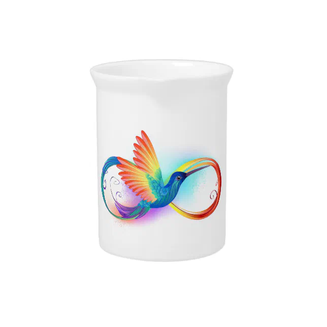 Rainbow Hummingbird with Infinity symbol Pitcher | Zazzle