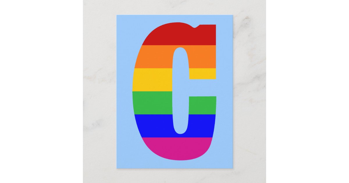 Rainbow Letter C Postcard | Zazzle