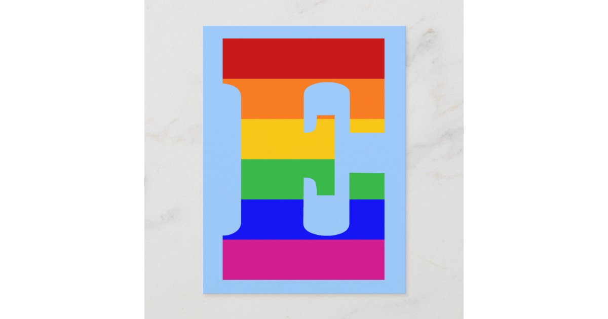 Rainbow Letter E Postcard | Zazzle