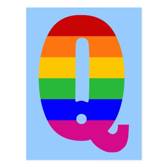 Rainbow Letter Q Postcard | Zazzle.co.uk