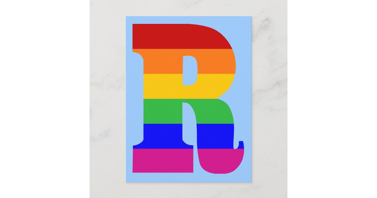 Rainbow Letter R Postcard | Zazzle