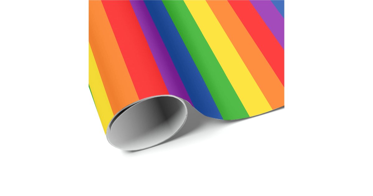 Rainbow LGBTQ+ Pride Flag, Gay Pride Colours Wrapping Paper | Zazzle