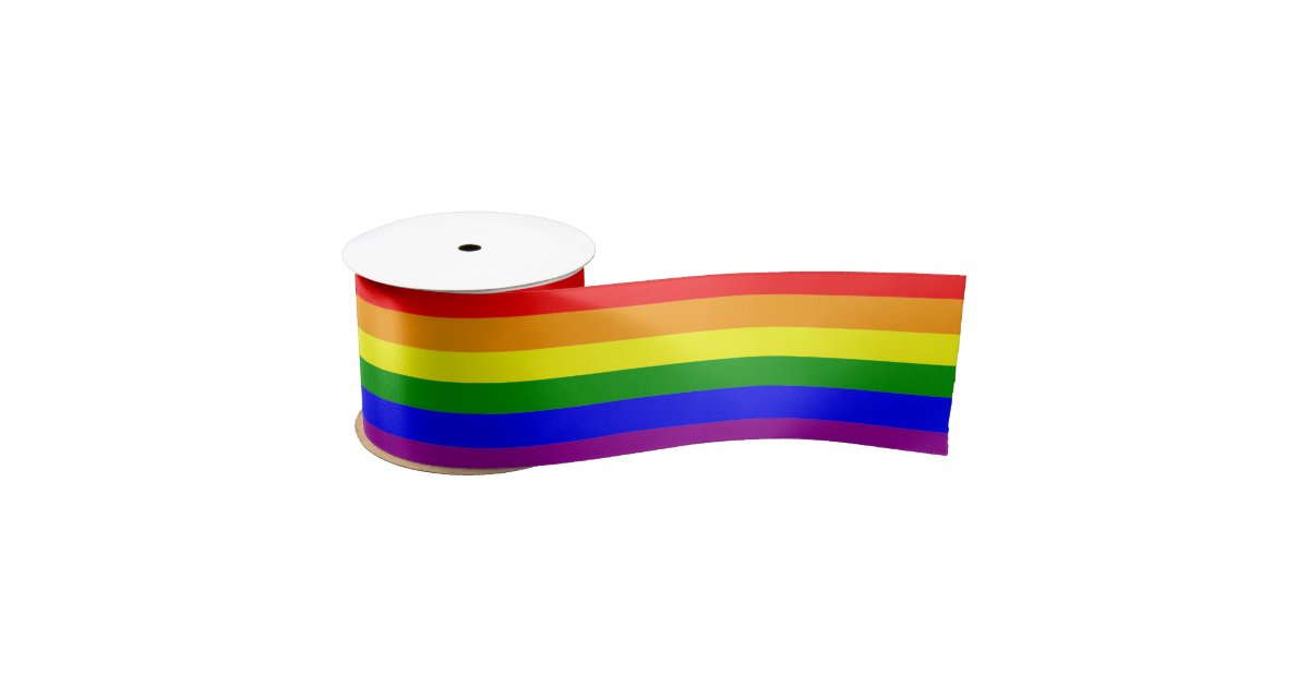 Rainbow LGBTQIA+ Pride Flag Satin Ribbon | Zazzle