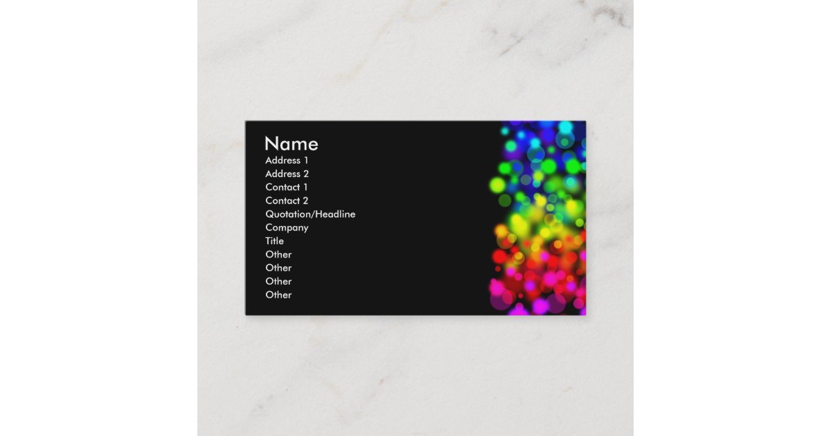 Rainbow Lights Business Card | Zazzle
