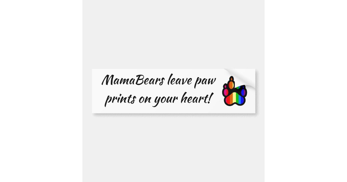 Rainbow Paw Print Bumper Sticker | Zazzle