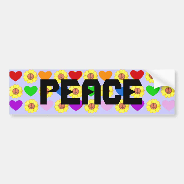Rainbow Peace bumper sticker | Zazzle