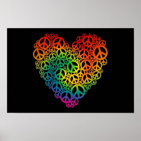 Rainbow Peace Sign Art & Wall Décor | Zazzle.co.uk
