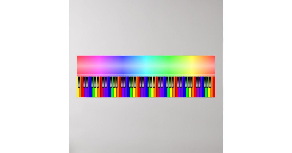 Rainbow Piano Keyboard Poster | Zazzle