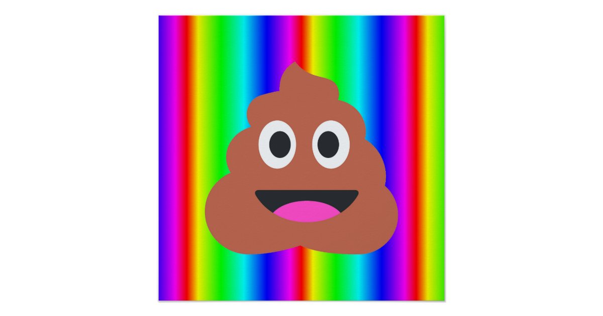 rainbow poop emoji art poster | Zazzle