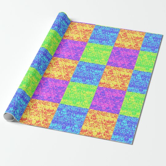 Rainbow pop art bubble wrap wrapping paper | Zazzle.co.uk