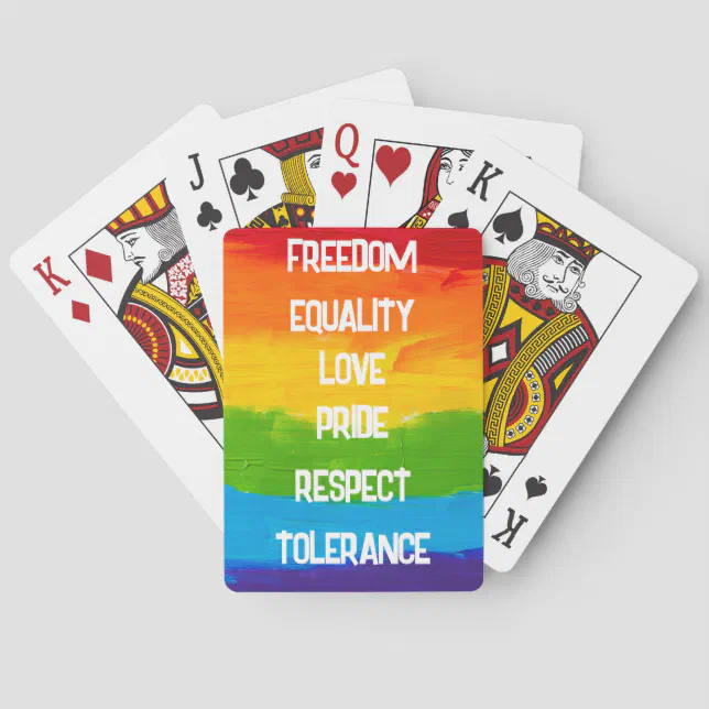 Rainbow Pride Flag Poker Cards – Colourful LGBT | Zazzle