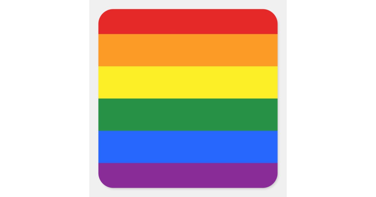 Rainbow Pride Flag Square Sticker | Zazzle