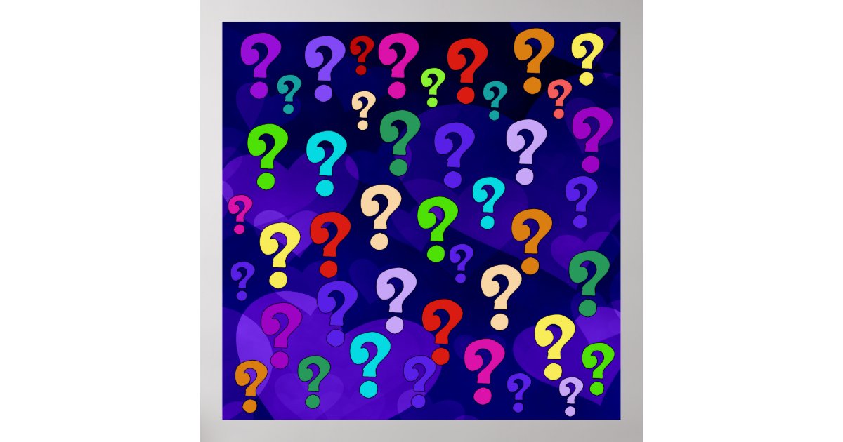 Rainbow Question Marks Poster | Zazzle