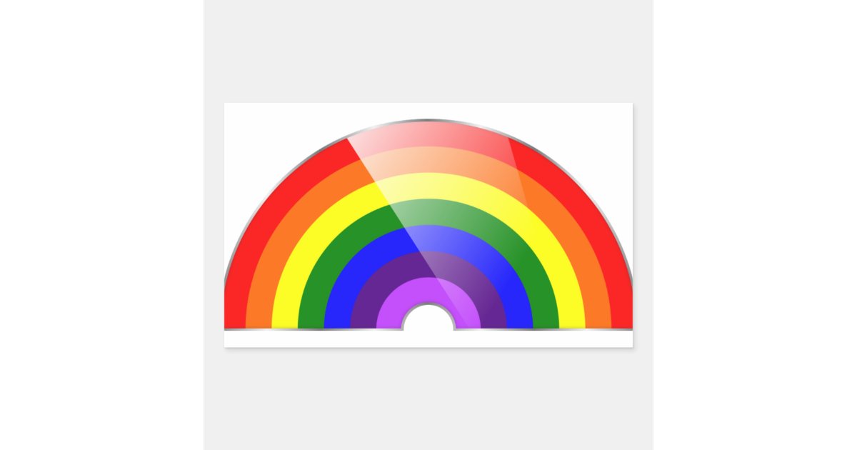 Rainbow Rectangular Sticker | Zazzle