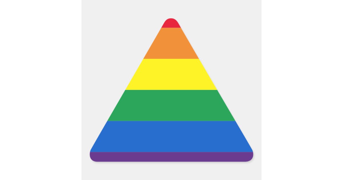 Rainbow stripes colours Lgbt Lgbtq gay flag Triangle Sticker | Zazzle