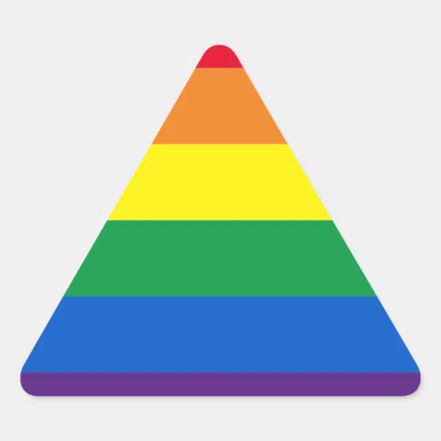 Rainbow stripes colours Lgbt Lgbtq gay flag Triangle Sticker | Zazzle