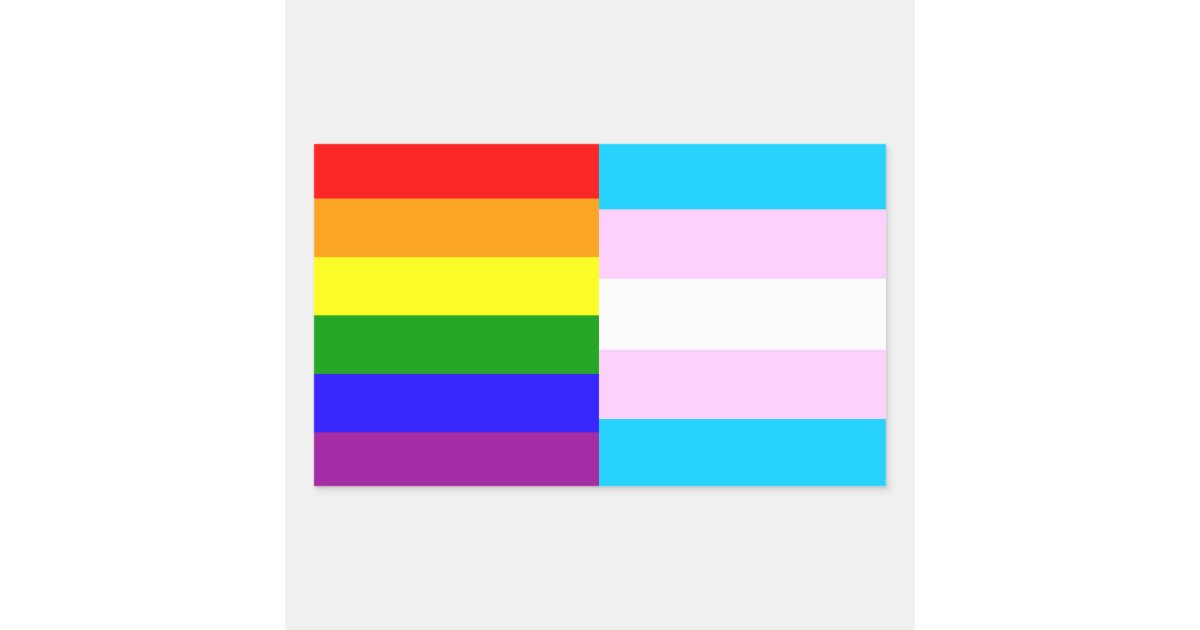 Rainbow Trans Pride Flags Sticker Zazzle
