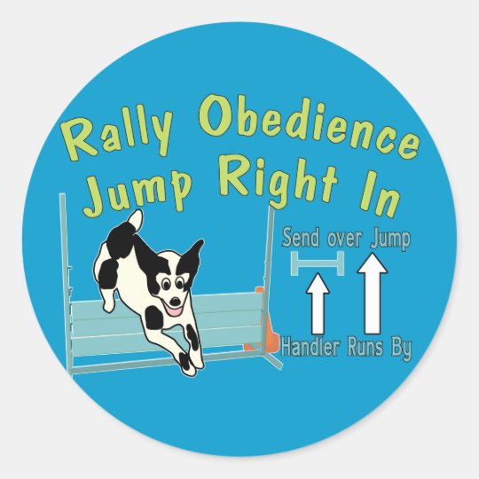 Rally Obedience Jump In Classic Round Sticker | Zazzle.co.uk