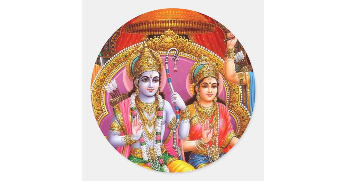 RAMA AND SITA CLASSIC ROUND STICKER | Zazzle