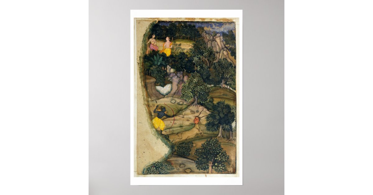 Rama chasing the Golden Deer, from the 'Ramayana', Poster | Zazzle