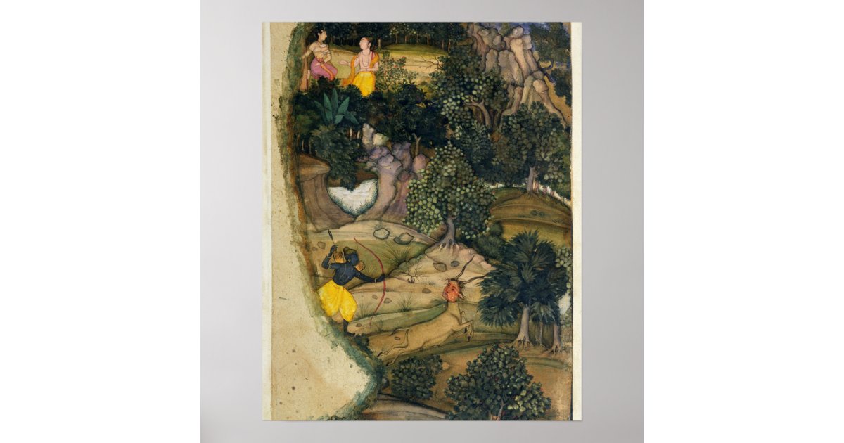 Rama chasing the Golden Deer, from the 'Ramayana', Poster | Zazzle