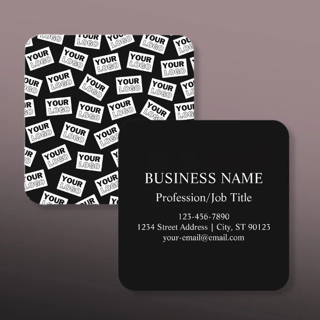 Randomly Placed Look for Your Logo or Any Photo Square Business Card ...
