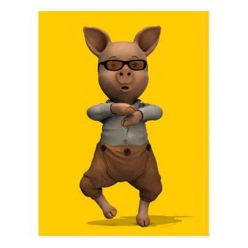 Rap Dancing Pig Post Card | Zazzle.co.uk