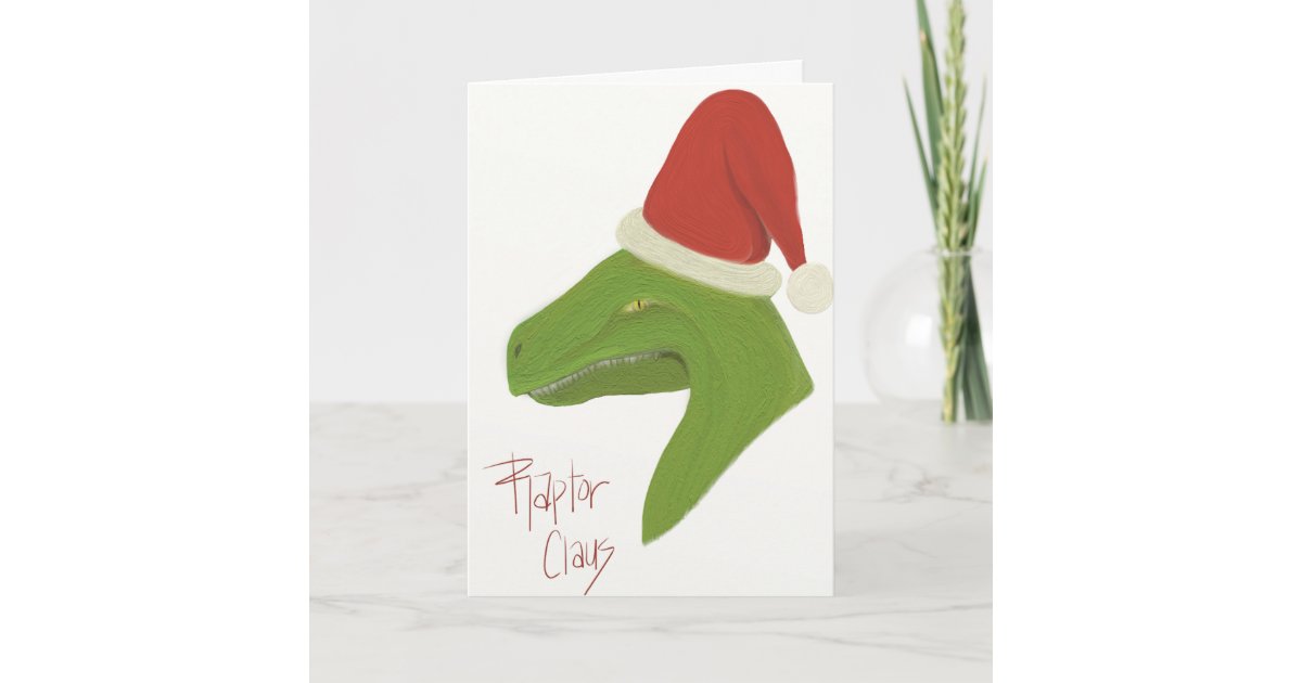 Raptor Claus "Merry Christmas" Card | Zazzle