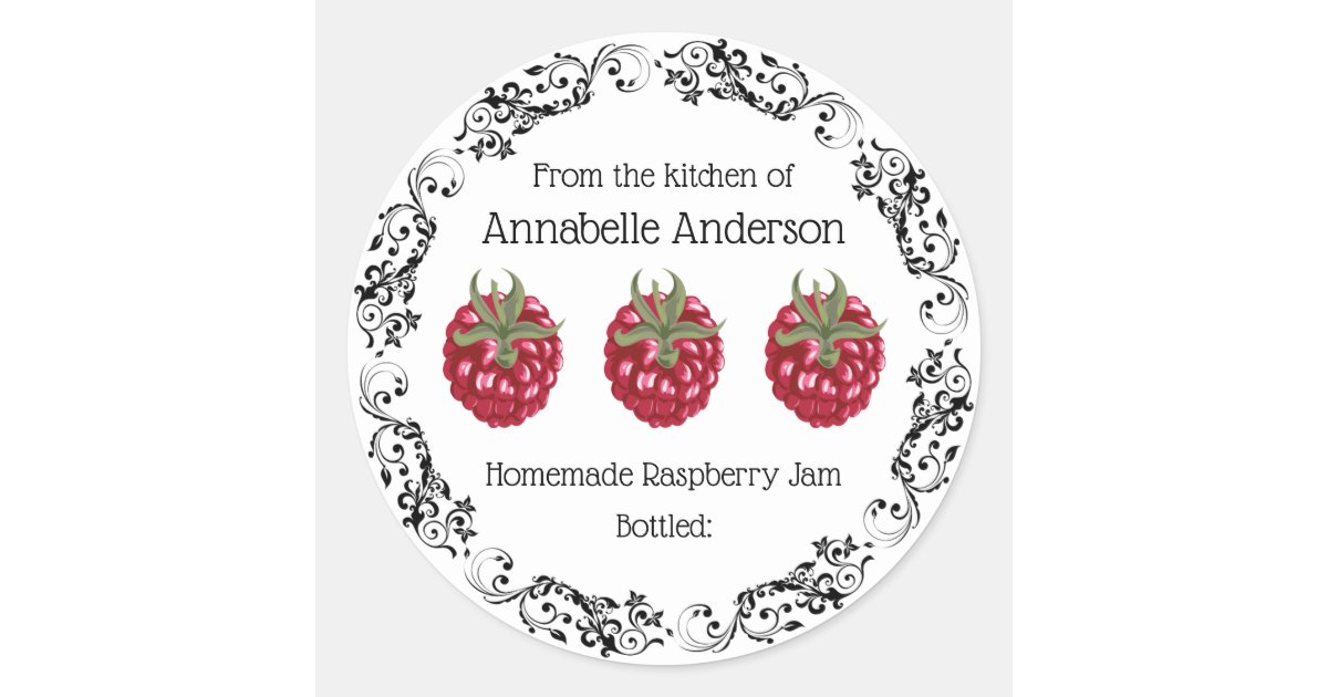Raspberry Jam Label Personalise | Zazzle