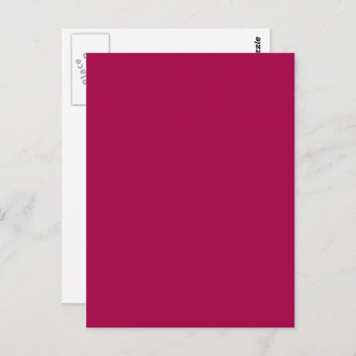 Raspberry Red Pink Solid Trend Colour Background Postcard | Zazzle